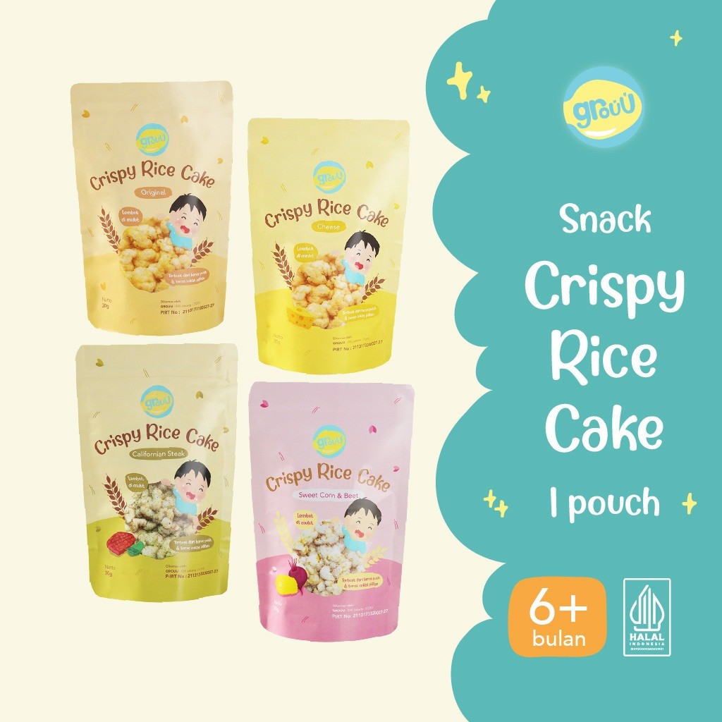 Jual GROUU Crispy Rice Cake | Makanan Snack Cemilan Anak Bayi Sehat 6 9 ...