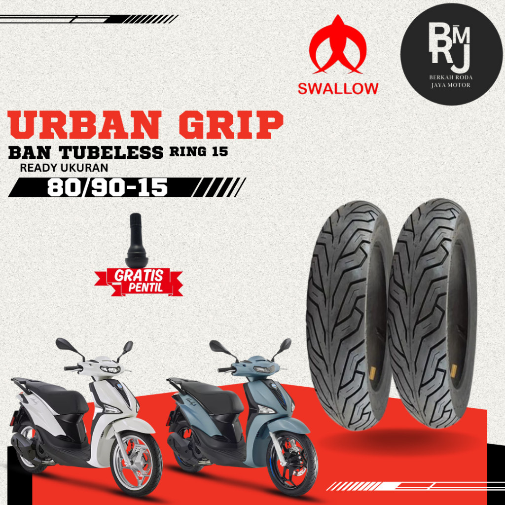 Jual Ban Motor Ring 15 80/90 Swallow Urban Grip SC-109F Tubeless Vespa ...