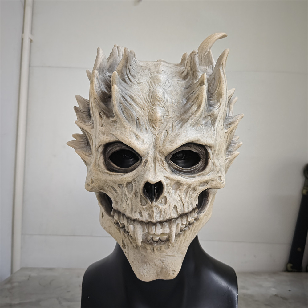 Jual Creepy Halloween Skull Full Head Mask Adult Death Warrior Full ...