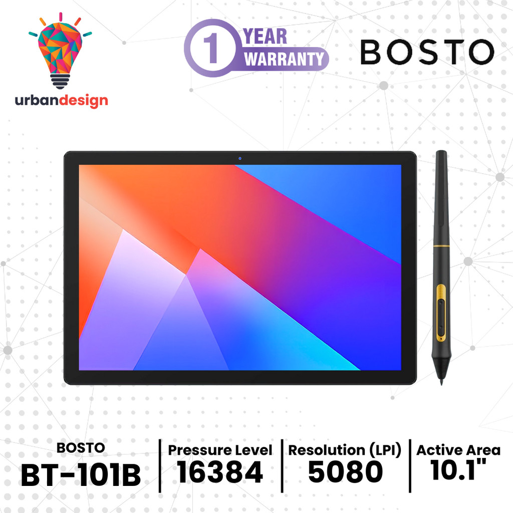 Jual BOSTO BT-101B Pen Display Tablet 10.1 Inci – Stylus Tanpa Baterai, 16K Tekanan Layar IPS ...