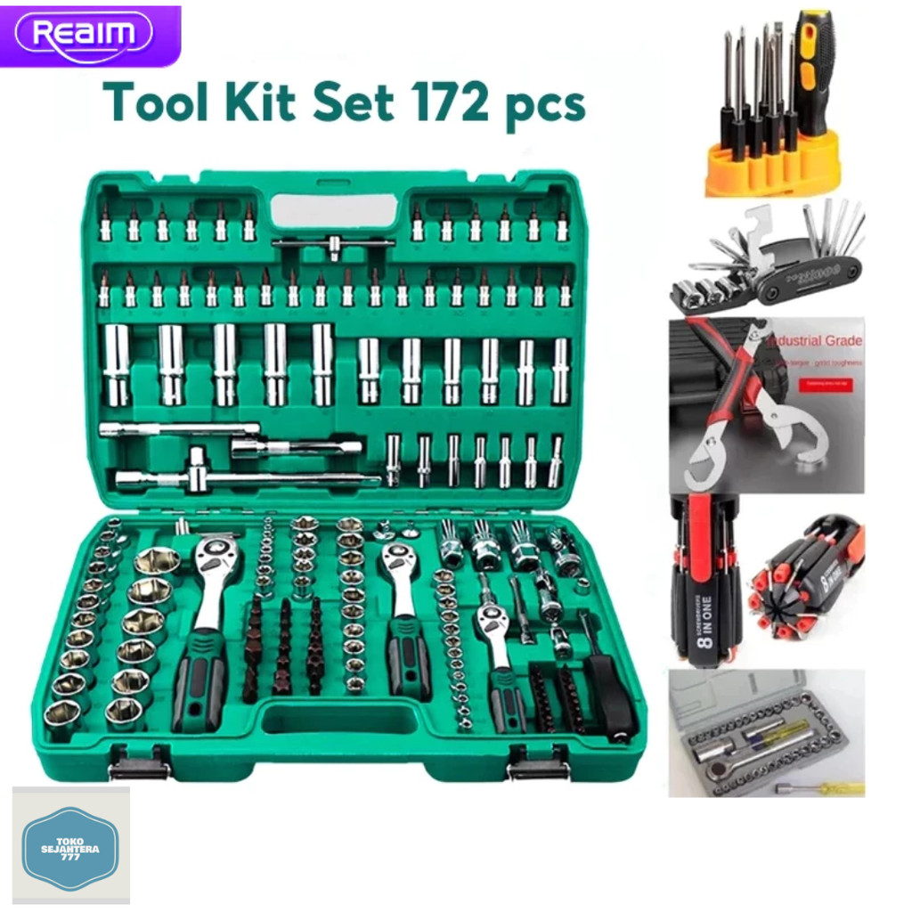Jual Reaim Set Kunci 1/2 inchi - Sok Kunci Shock Mobil Motor Lengkap Socket - Tool Kit set Pas ...