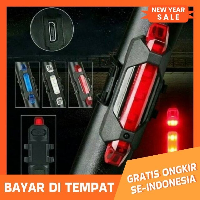 Jual 5 LED LAMPU BELAKANG SEPEDA LED USB RECHARGEABLE ANTI AIR UNTUK ...