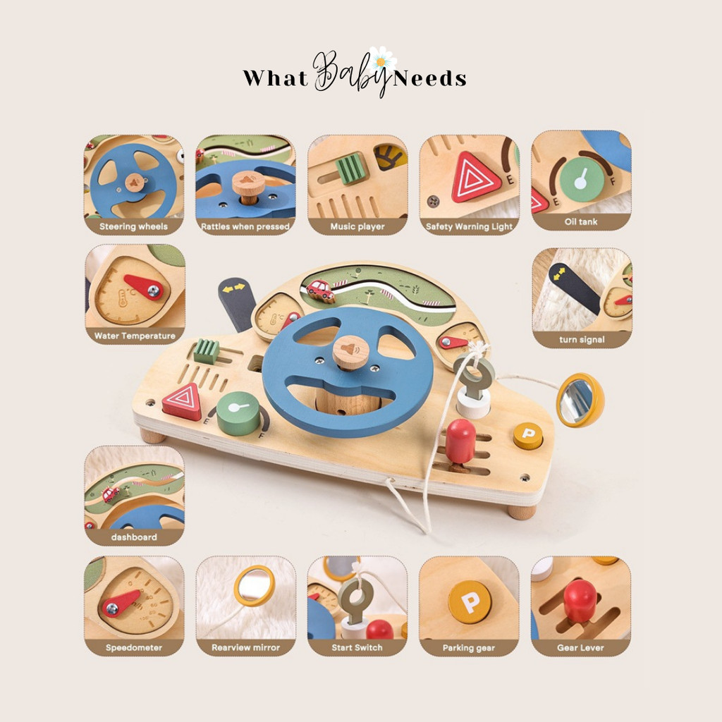 Jual Hommy Wooden Steering Kids Activity Board / Mainan Setir Kayu Anak ...