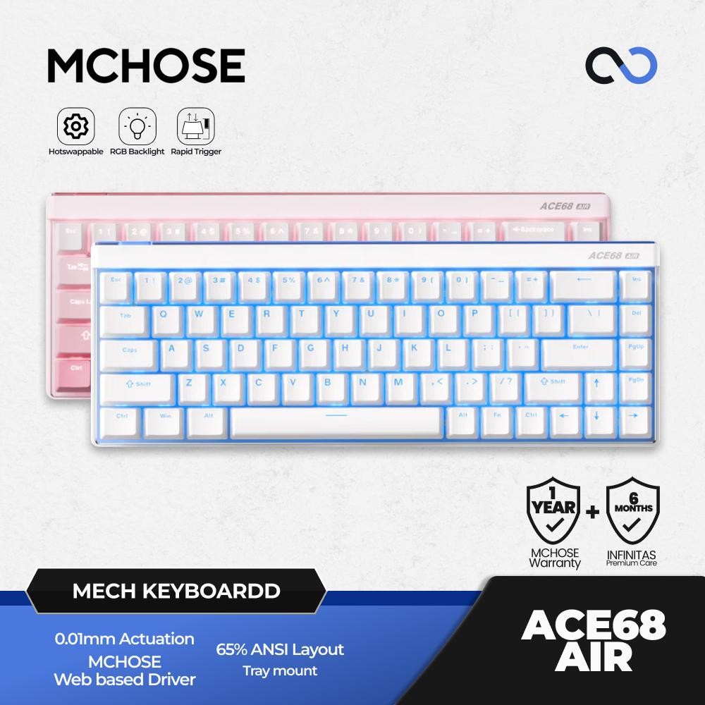Jual MCHOSE ACE68 AIR 8K Hall Effect 65% Magnetic Keyboard Rapid Trigger SOCD DKS RDT Wooting ...