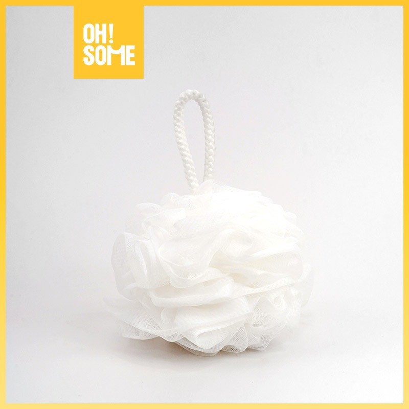 Jual OHSOME - Solo Corner Bath Ball Shower Puff White | Shopee Indonesia