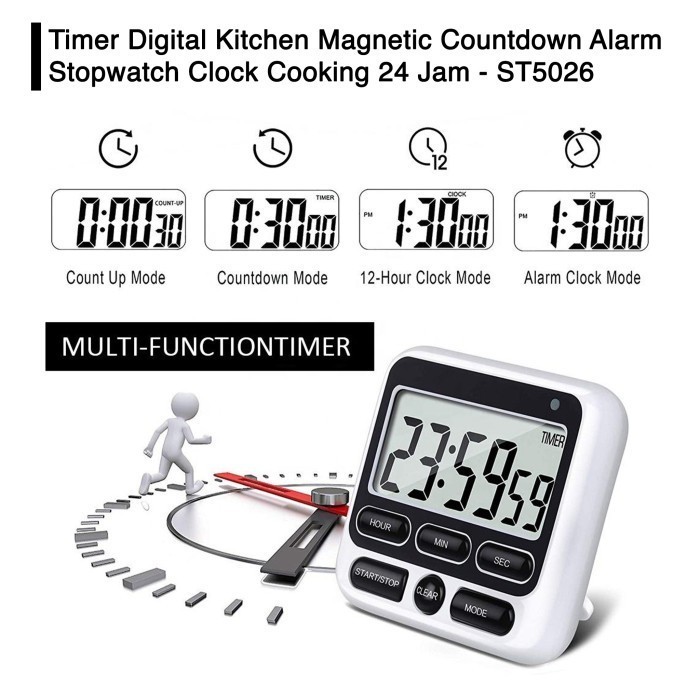 Jual Timer Masak Dapur Digital LCD Kitchen Magnet Magnetic Countdown ...