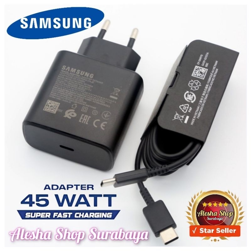 Jual SAMSUNG Charger USB-C PD 45W ORI Super Fast Charging Dan Kabel ...