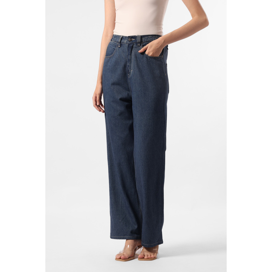 Jual Minimal x Devina Putri - MN323 - Jeans Lebar Lurus - Blue | Shopee ...