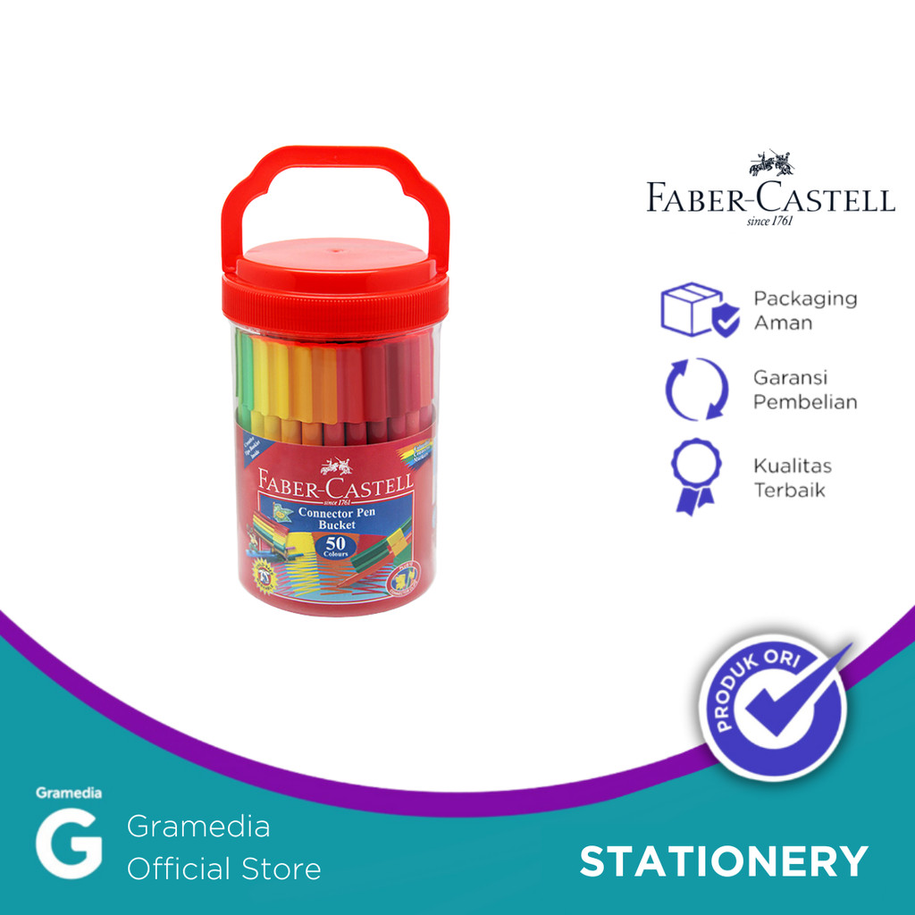 Jual Spidol Warna Faber Castell Connector Pen Isi 50 Bucket | Shopee ...
