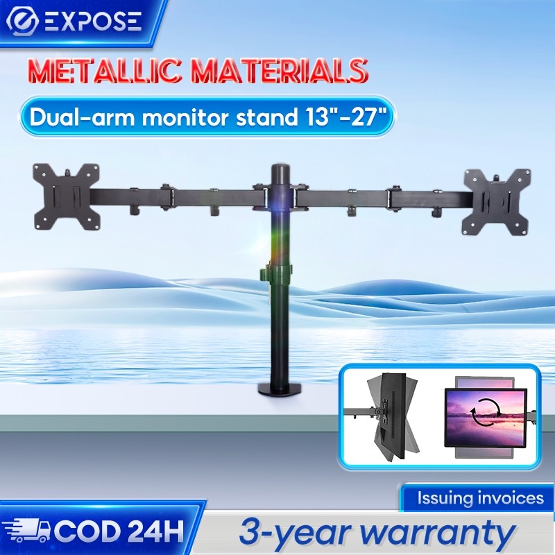 Jual TV Bracket Monitor Multi-Direction Dual Arms Monitor Stand Laptop ...