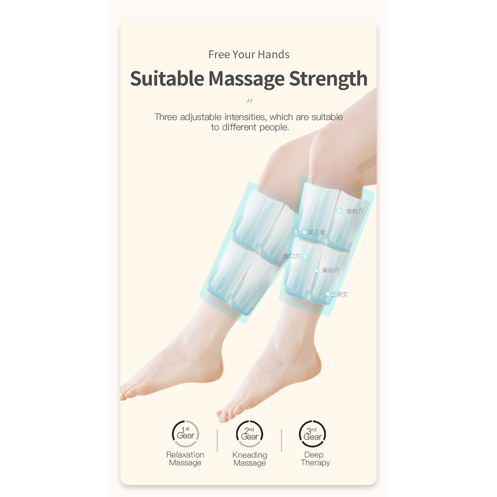 Jual Electric 360° Air Pressure Calf Massager Wireless Leg Foot ...