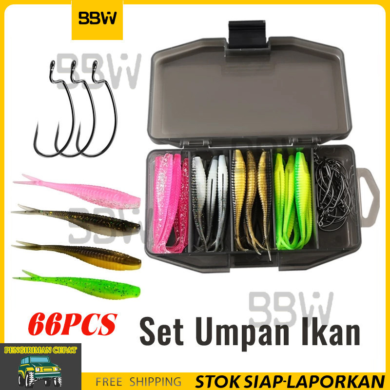 Jual 66Pcs/Set Umpan Pancing Soft Lure - 6.5CM Soft Bait Ikan Warna-Warni - Umpan Buatan untuk ...