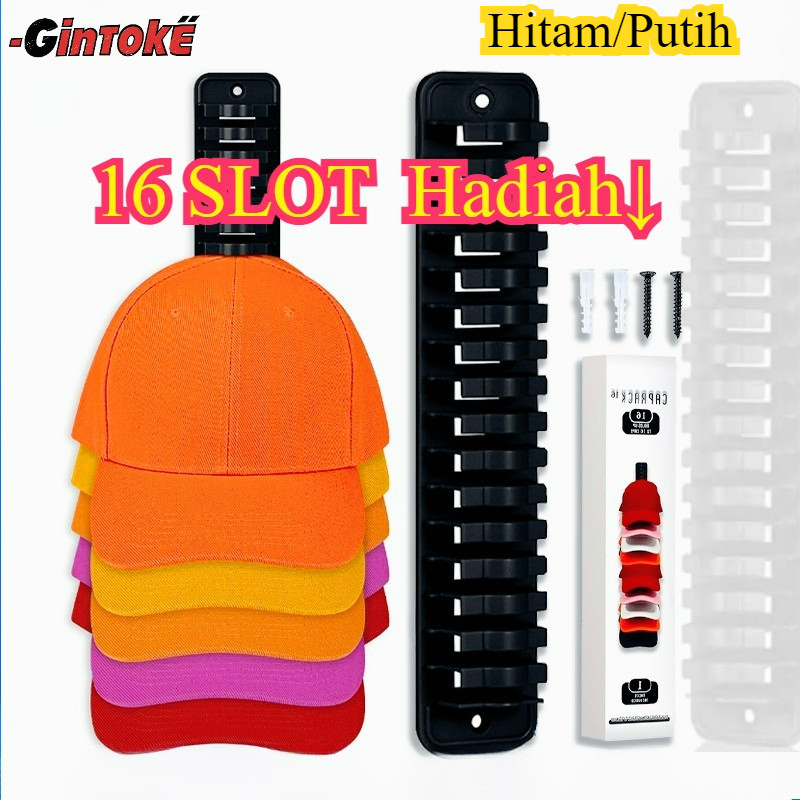 Jual 16 Slot Gantungan Topi Rak Dinding Penyimpanan Topi Multifungsi ...