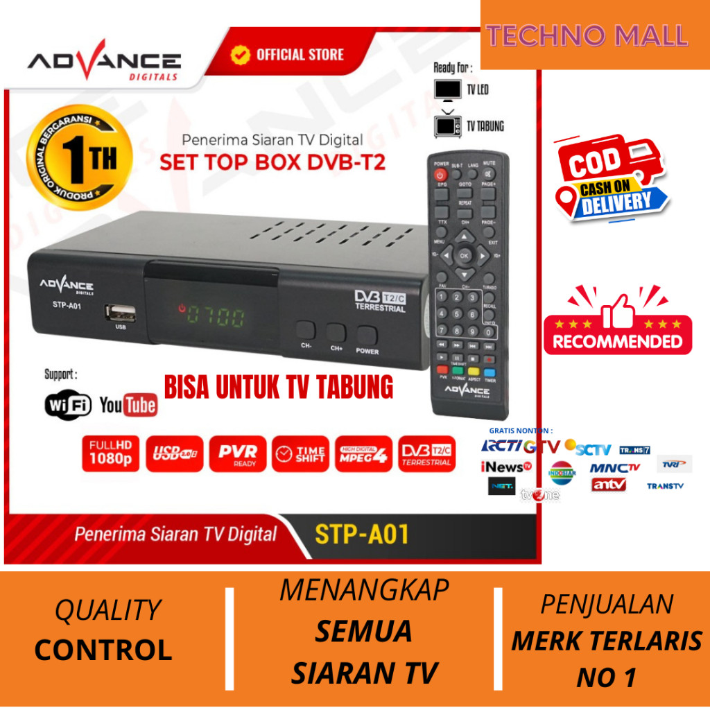Jual [ORIGINAL 100%] SET TOP BOX TV DIGITAL ADVANCE RECEIVER PENERIMA ...