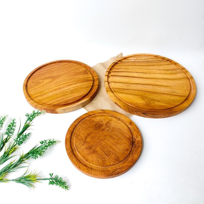 Jual ELORA SET (3 Size)- Tray Kayu/Talenan Kayu/Nampan Pizza/ Serving ...