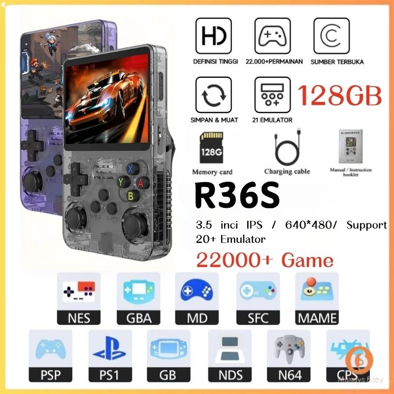 Jual noxashopp [Free 128GB Card] Gameboy R36S Mini PSP PS1 Nintendo ...
