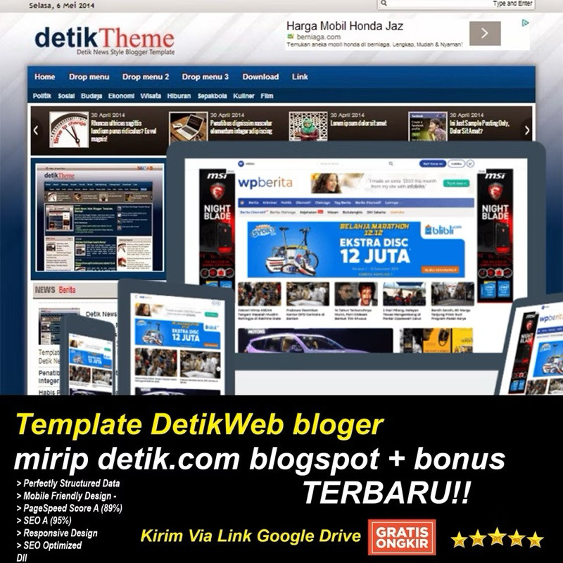 Jual Template DetikWeb Bloger Mirip Detik.com Blogspot + bonus | Shopee ...