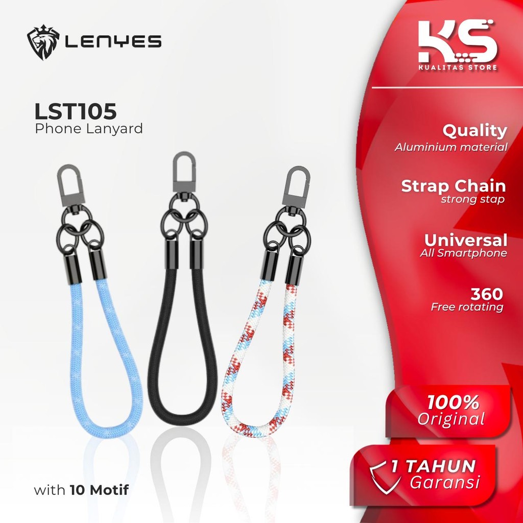 Jual LENYES Short Lanyard Tangan Tali Gantungan Hp Case Handphone ...