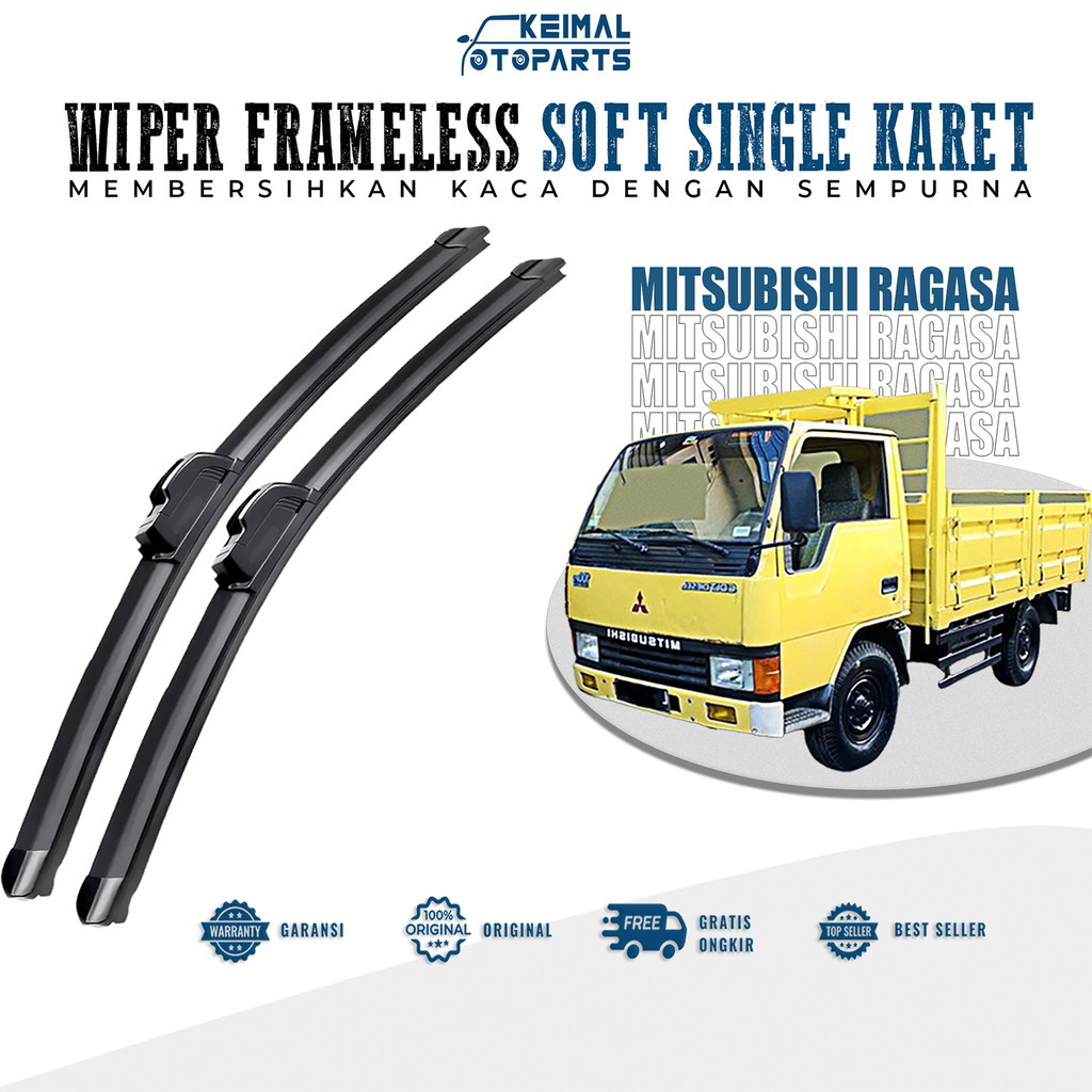 Jual Wiper Truk Ragasa Model Frameless 1 Set Kiri dan Kanan / Karet ...