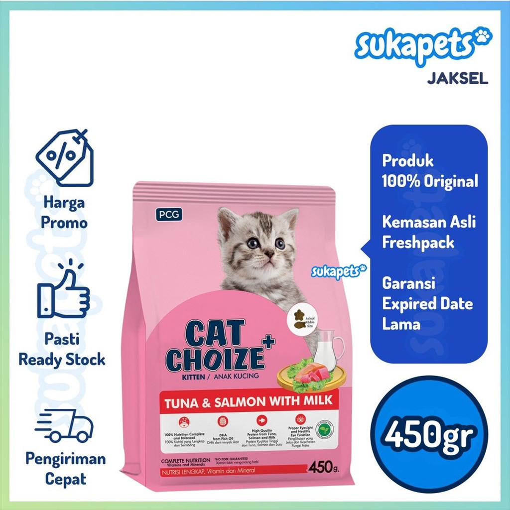 Jual Cat Choize Plus Kitten Tuna & Salmon Makanan Kucing Kering 450gr ...