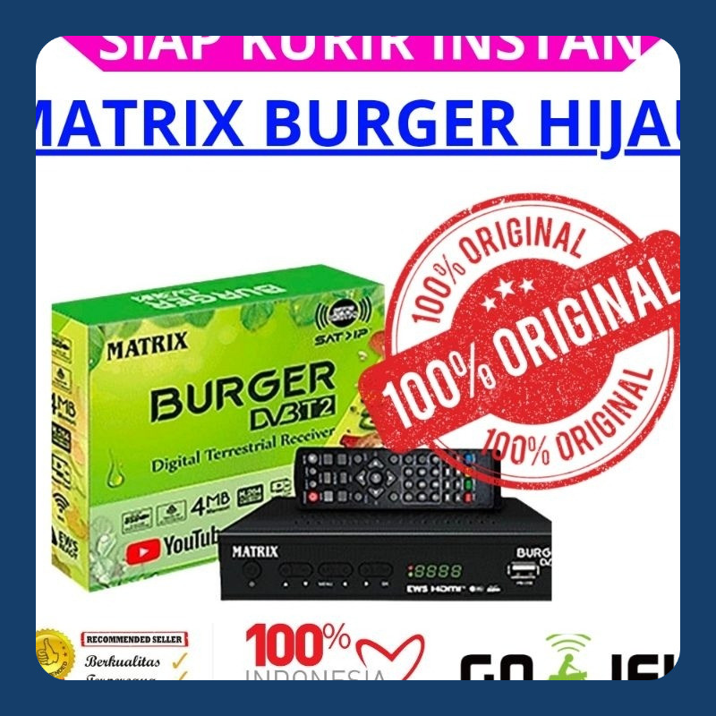 Jual Set Top Box TV Digital Matrix Burger Hijau STB DVB T2 HD EWS ...