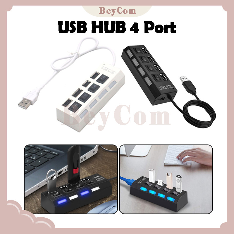 Jual USB Hub 4 Port Output On/ Off Saklar 4 IN 1 Colokan Konektor Extender /Usb Hub Saklar ...