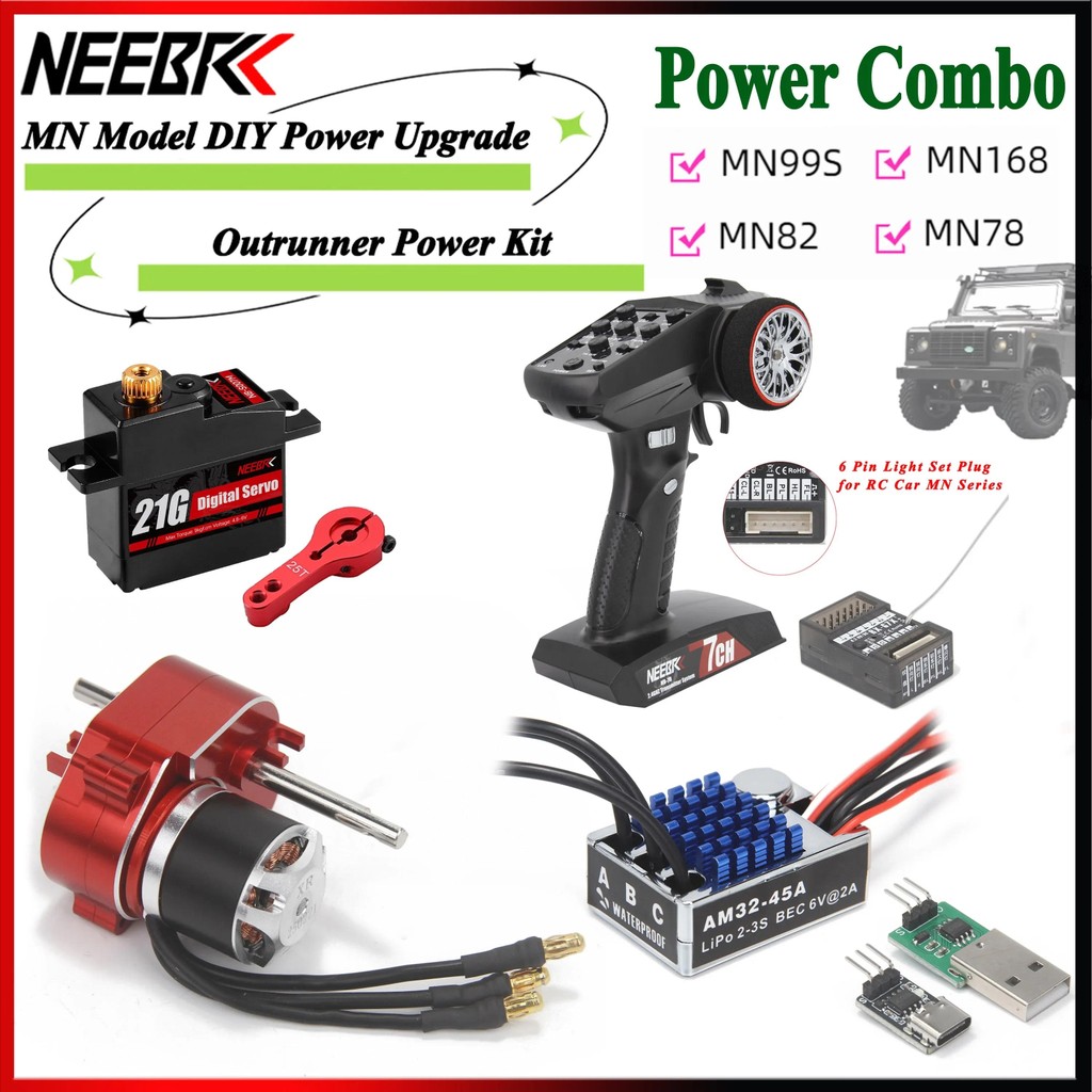 Jual 2322 2600KV Brushless Motor Metal Gear Box AM32 45A ESC 7CH ...