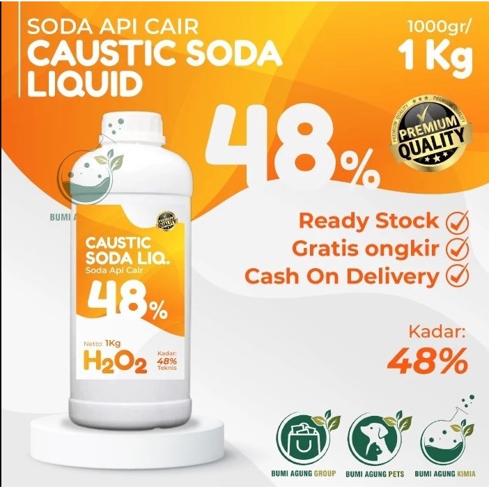 Jual SODA API Cair / CAUSTIC SODA Liquid 1 KG 1KG 48% NaoH | Shopee Indonesia
