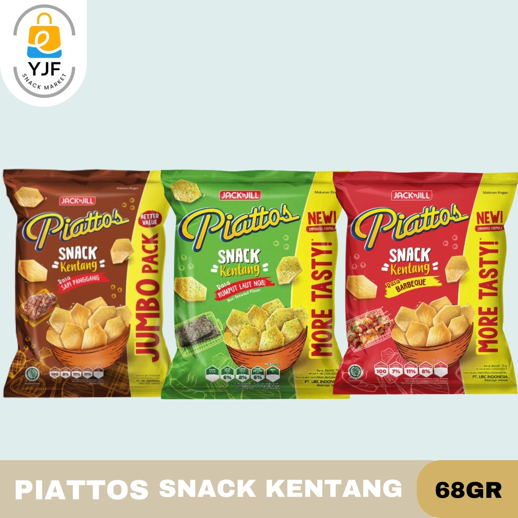 Jual Piattos Snack Kentang 68g / Sapi Panggang / Barbeque / Rumput Laut ...