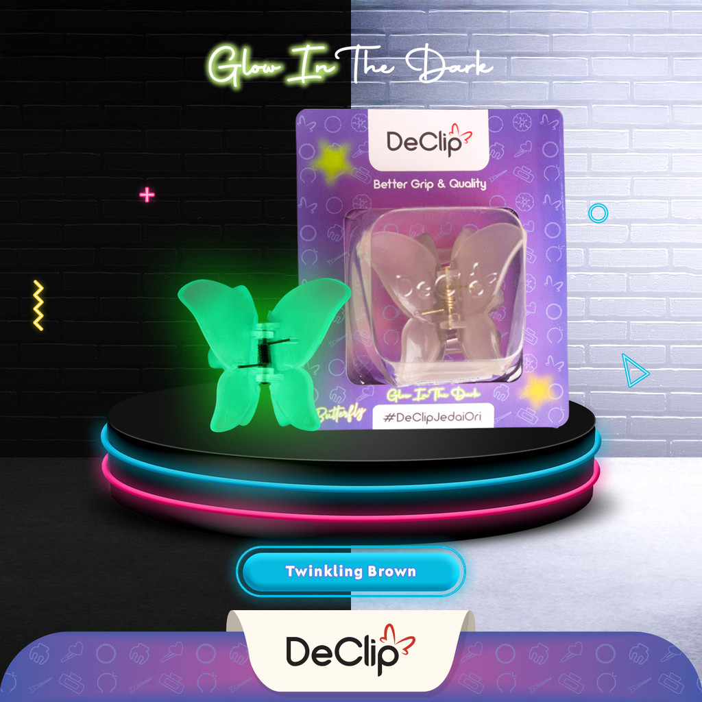 Jual Jedai Butterfly Declip Original Gigi 5 ukuran 5cm Warna Twinkling Brown Glow In The Dark ...