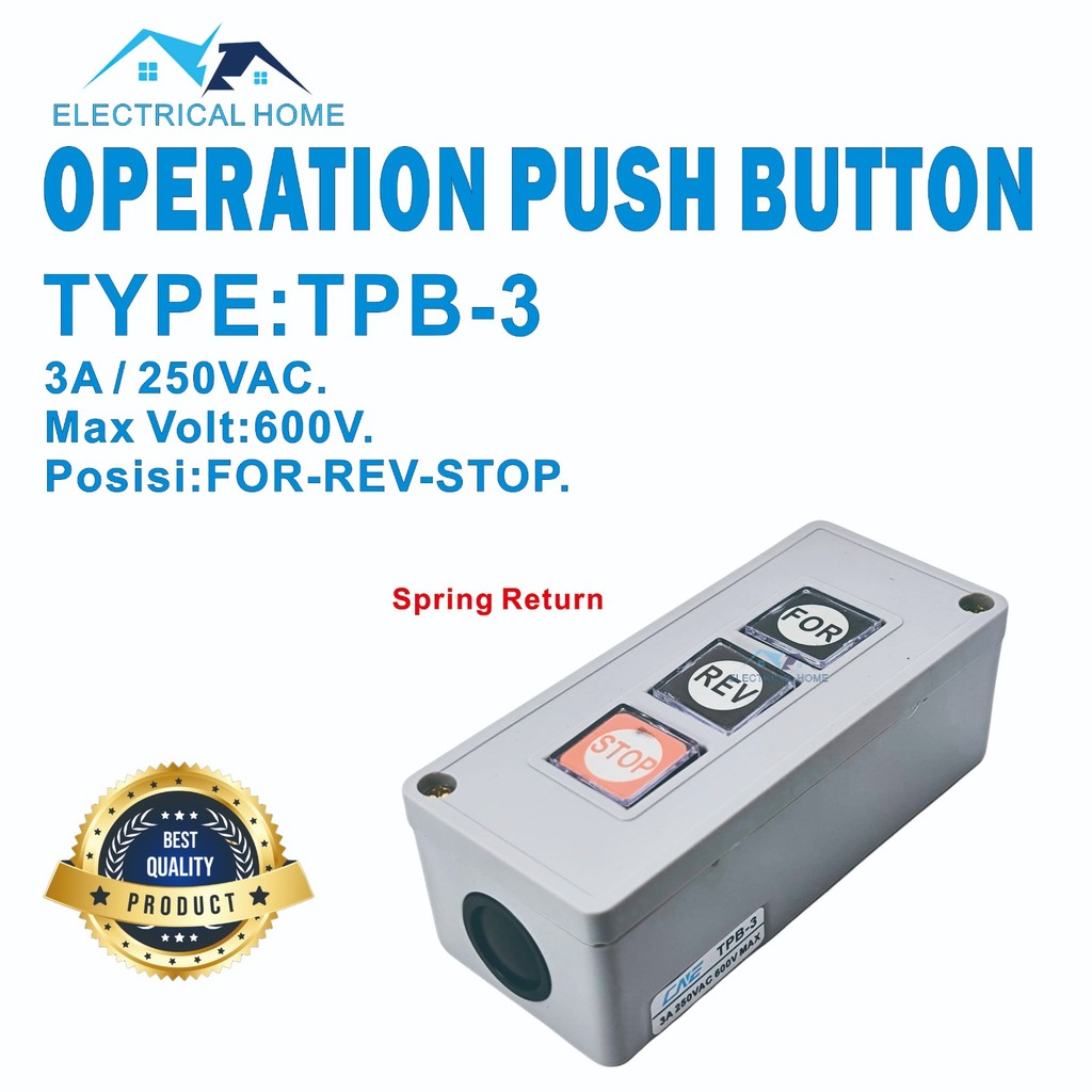 Jual Operation Push Button / Push button Switch TPB-3 250VAC 3A ...