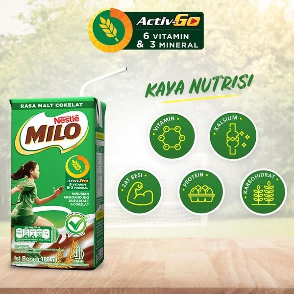 Jual Milo Activ Go Kotak 180 ml. 1 dus isi 36 pcs. | Shopee Indonesia