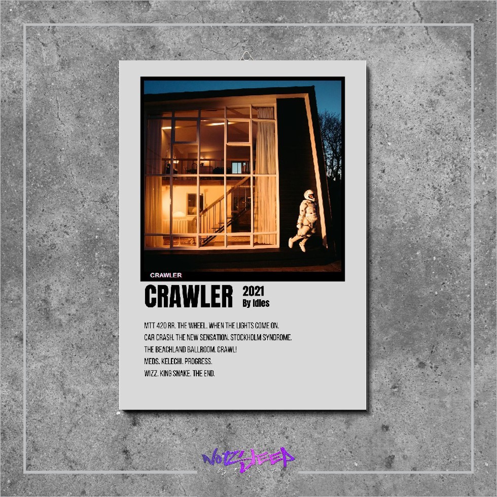Jual Poster Cover Album Musik Crawler Idles poster kayu notsleep ...