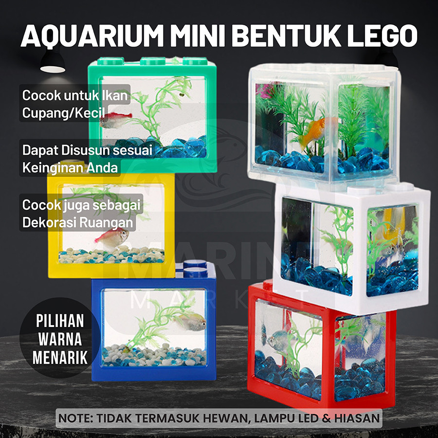 Jual Soliter Mini Susun Aquarium Lego Akrilik Tempat Kotak Tank Kandang ...