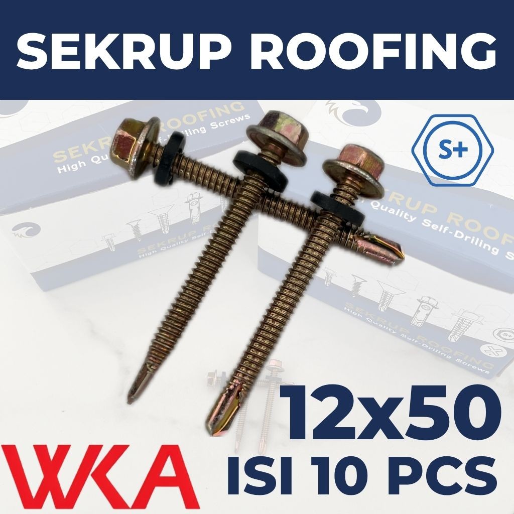 Jual Sekrup Roofing Baja Ringan 12x50 (5cm) (ISI 10 PCS) – Baut Atap ...