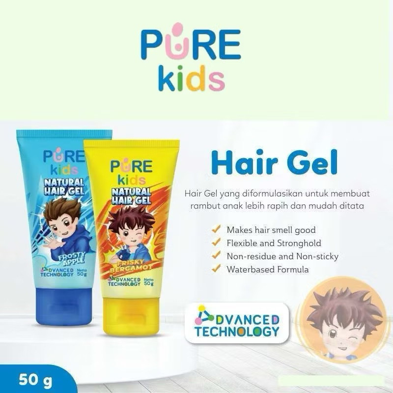 Jual Pure Kids Natural Hair Gel Frosty apple & Frisky Bergamot Gel ...