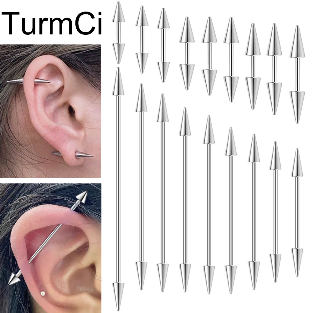 Jual TurmCi 1 Buah Stainless Steel Anting Tindik 16G Industrial Babell ...