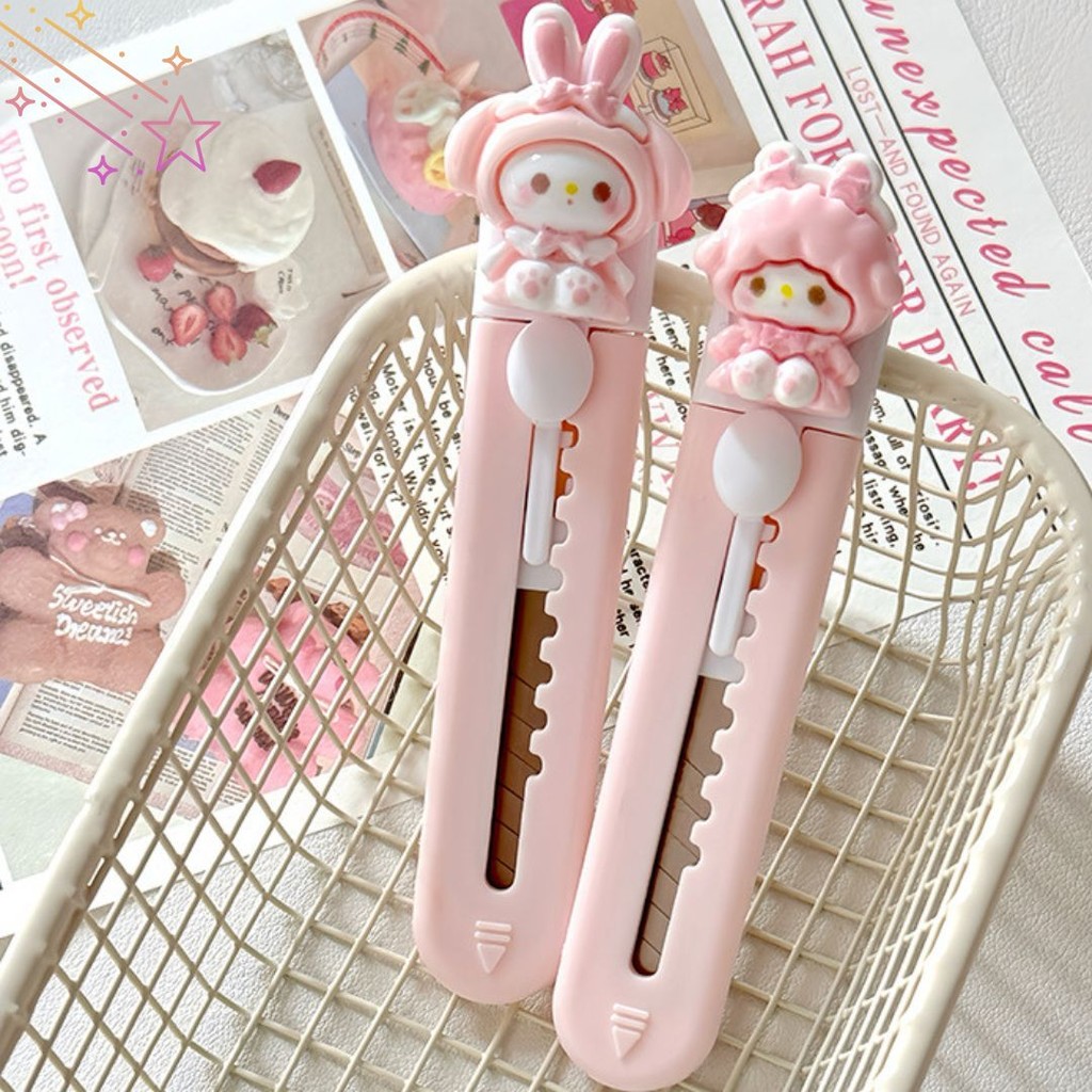 Jual -SS- CUTTER MINI KAWAII UNTUK UNBOXING PAKET / CUTTER CUTE PINK ...