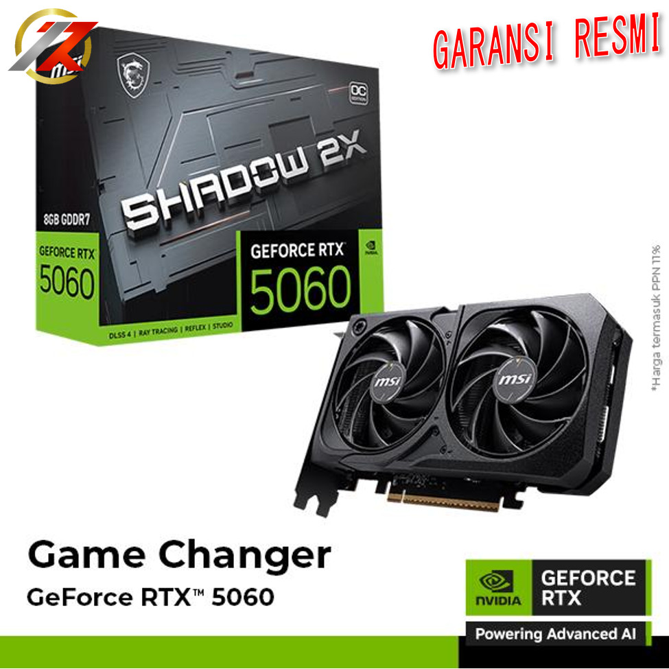 Jual VGA Card MSI GeForce RTX 5060 8G SHADOW 2X OC - 8GB GDDR7 | Shopee ...