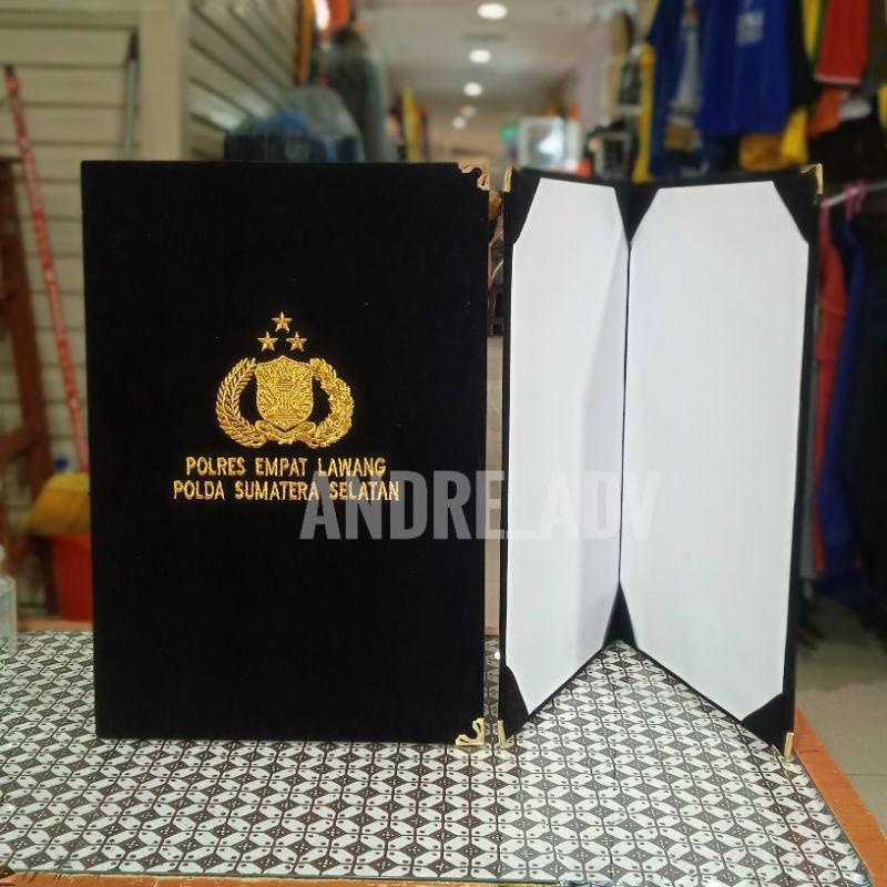Jual Map Beludru Premium Custom Logo Bordir F4 A4 | Shopee Indonesia
