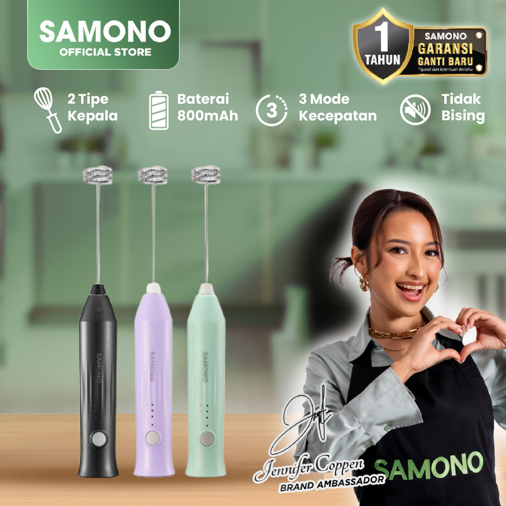 Jual SAMONO Milk Frother Pembuat Foam Susu Kopi Telur 2 Tipe Pengocok 3 ...