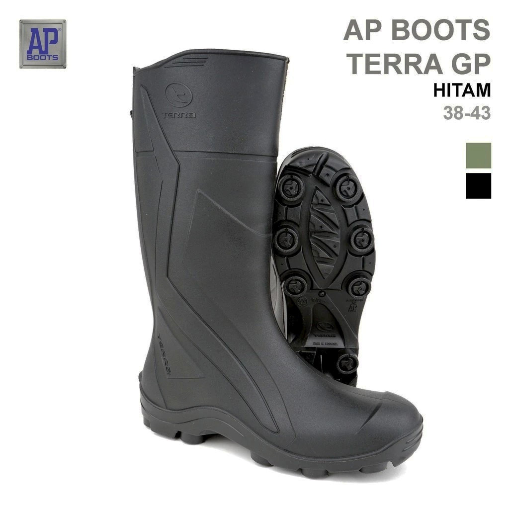 Jual Katzz - AP Boots Terra GP Hitam – Sepatu Boot Anti Air, Kuat ...