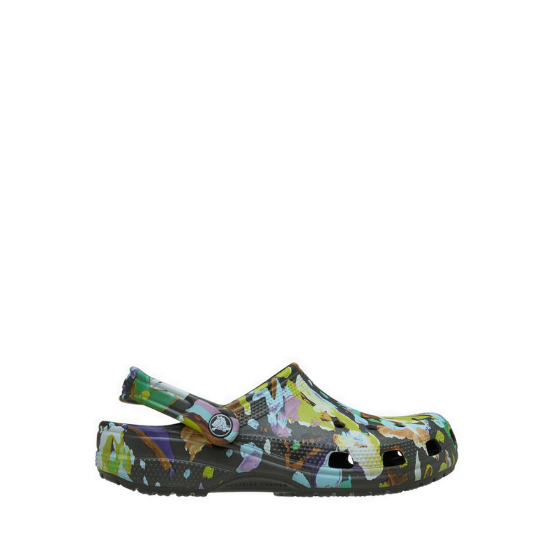 Jual Crocs Classic Painted Floral Unisex Clog - Black Sand | Shopee ...