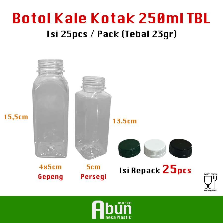 Jual Botol Kale Gepeng Tebal 250 ML Isi 25pcs | Shopee Indonesia