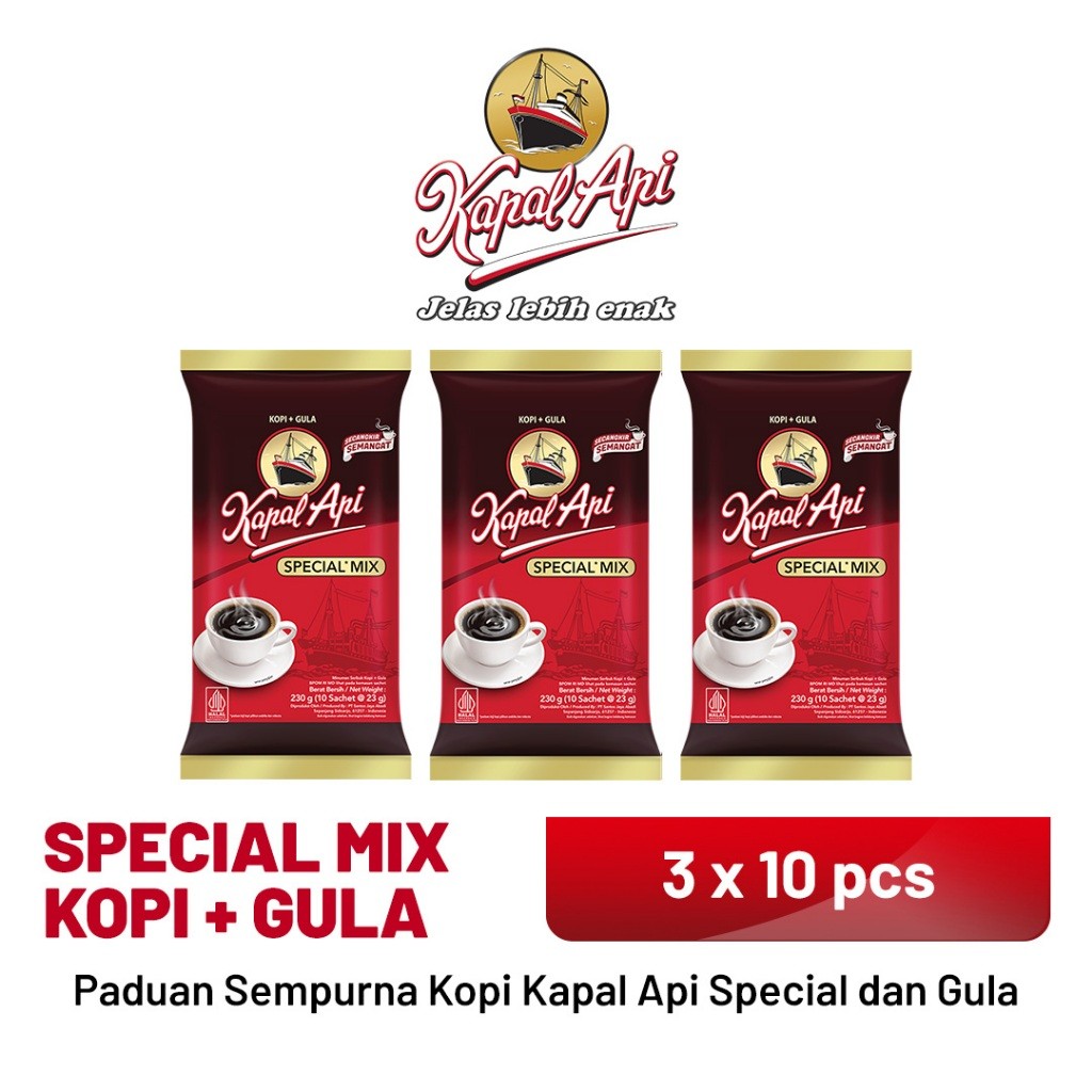 Jual Kapal Api Special Mix 3 Pack (10 x 23 Gr) Rasa Lebih Enak | Shopee ...