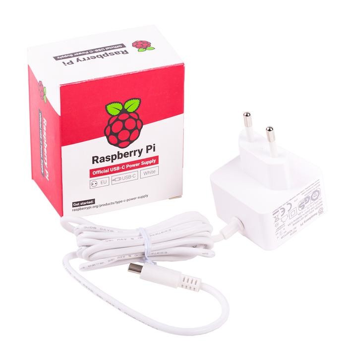 Jual Raspberry Pi Official USB-C Power Supply - Original 5V 3A - Putih ...