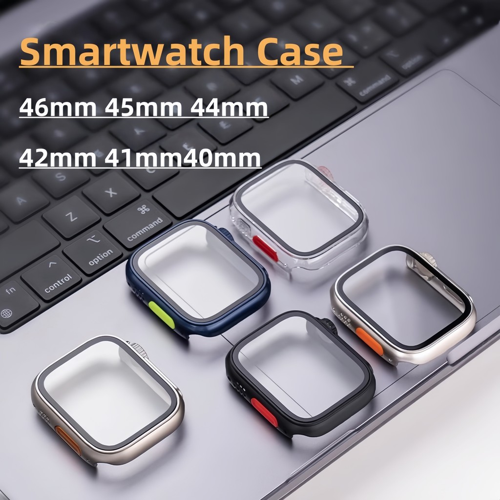 Jual Case Smartwatch 46mm 42mm 45mm 41mm 44mm 40mm Tempered Glass ...