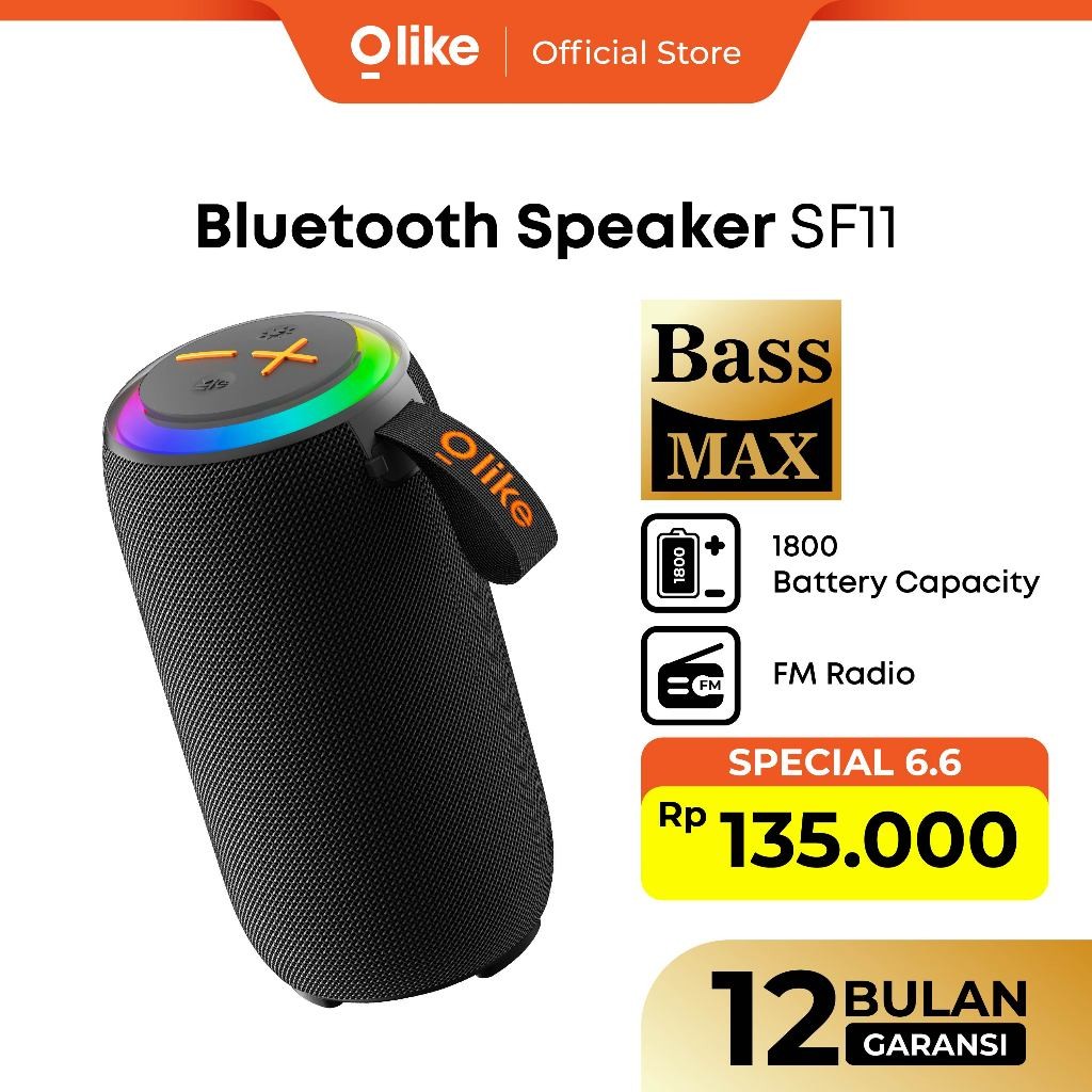 Jual OLIKE SF11 Bluetooth Speaker Portable with LED Light HD Audio ...