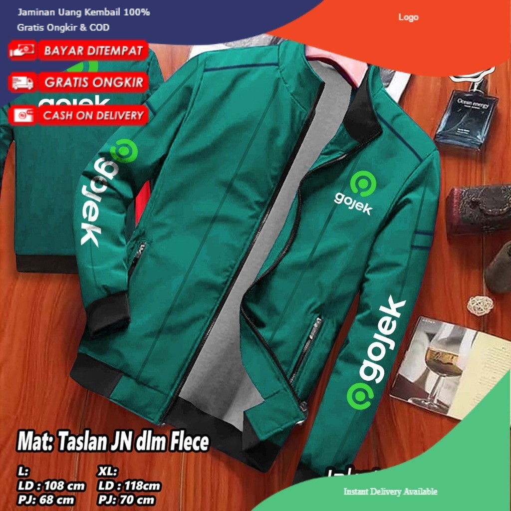Jual JAKET PARASUT DRIVER GOJEK TERBARU /JAKET DRIVER GOJEK PRIA DAN ...