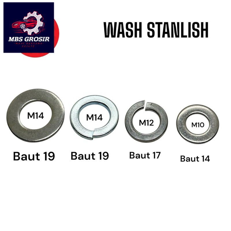 Jual wash stenlish m10 m12 m14 ring plat ring per baut 14 17 19 ...